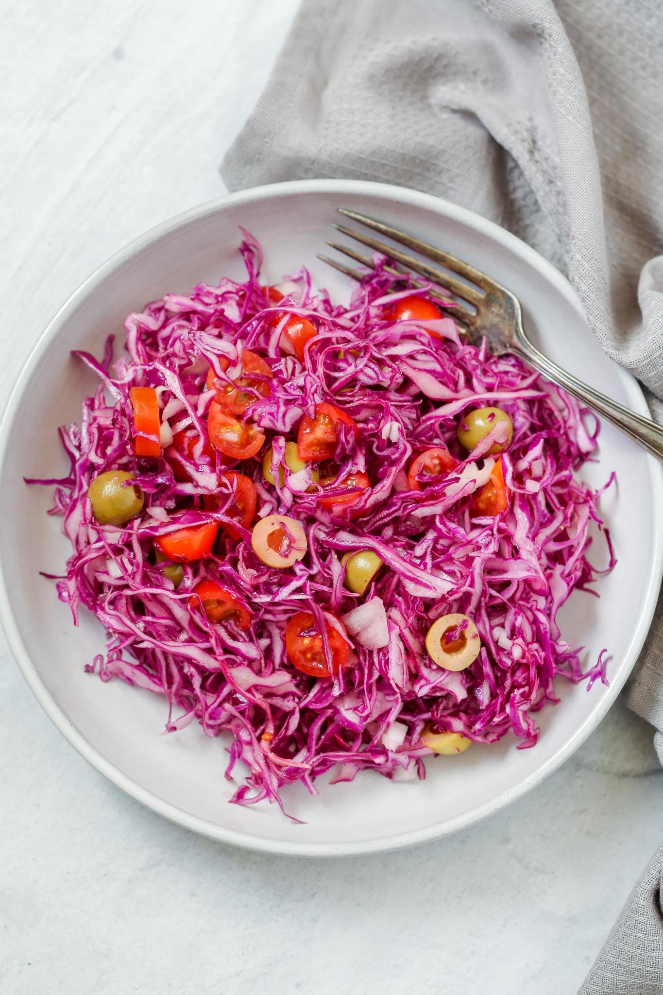 Green Cabbage Cucumber Salad with Herbs - Momsdish