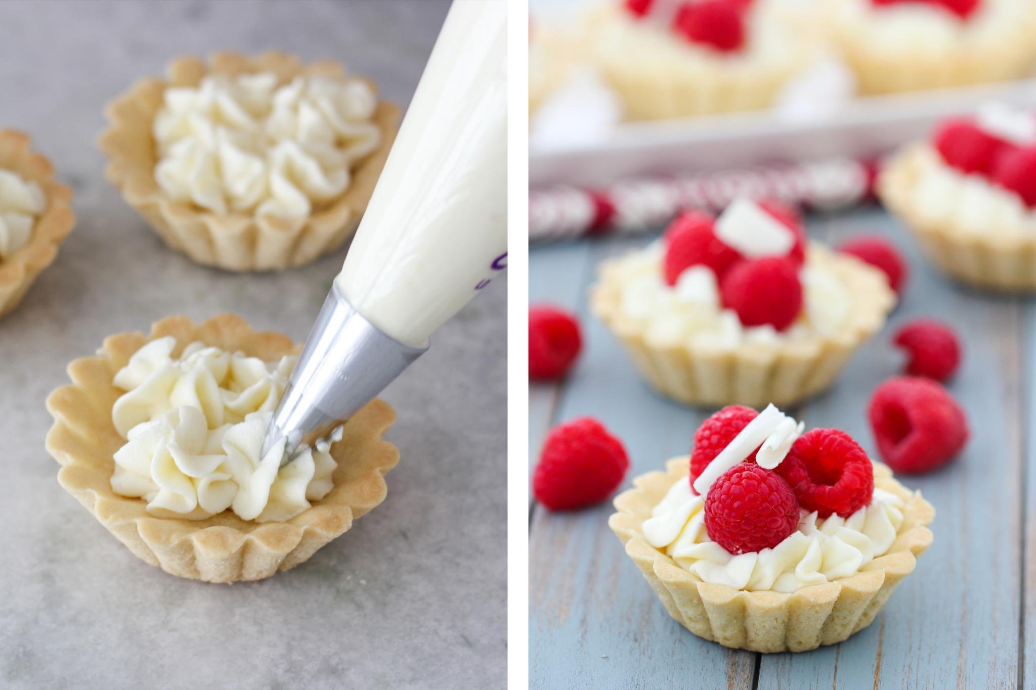 White Chocolate Raspberry Mini Tarts - Momsdish
