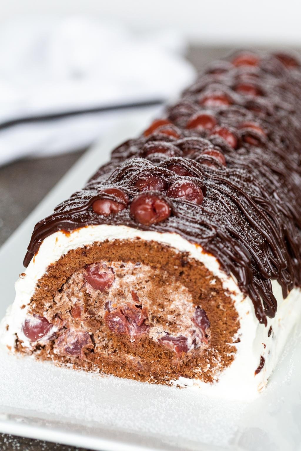 Drunken Cherry Cake Roll Recipe - Momsdish
