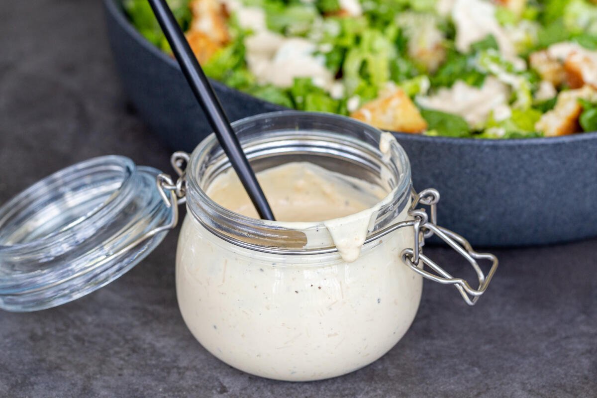 Homemade Creamy Caesar Salad Dressing Momsdish