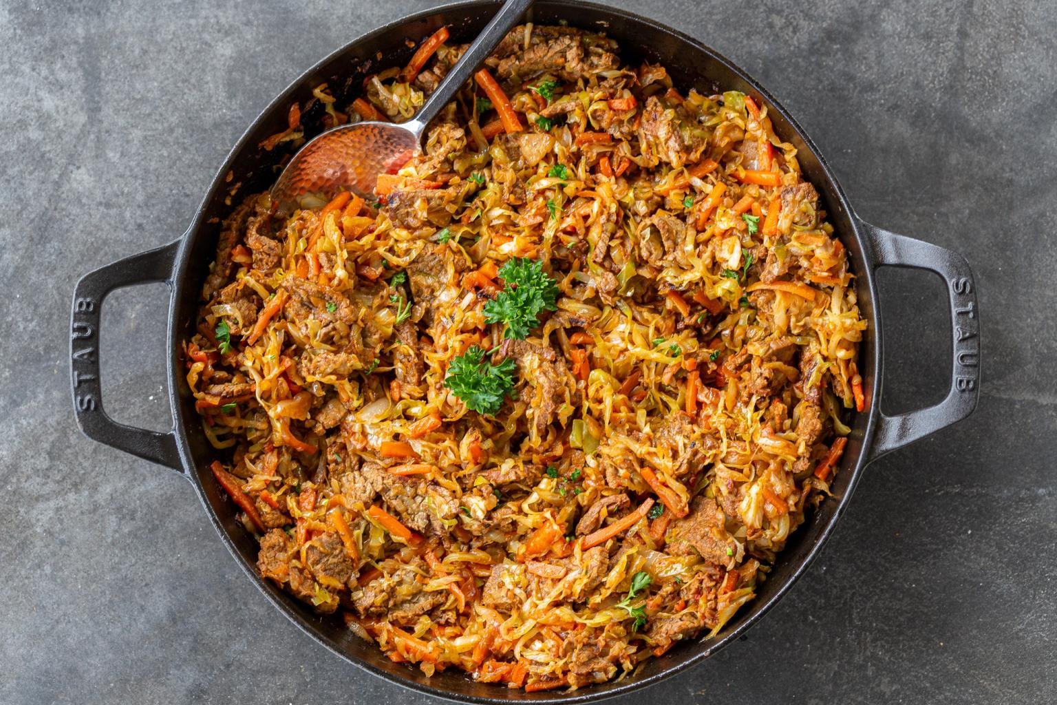 Braised Cabbage with Beef (Best Combo) - Momsdish