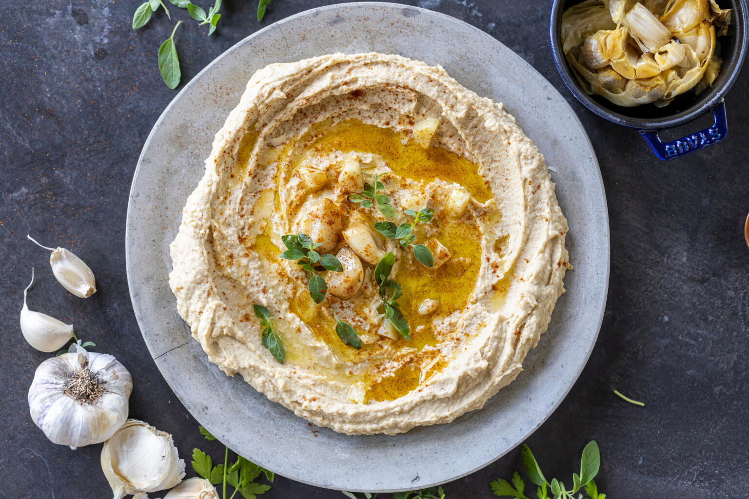 Roasted Garlic Hummus Recipe - Momsdish